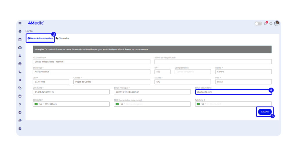 Como Atualizar Dados Administrativos - 4Medic